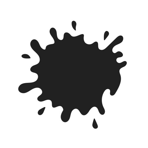 Ink splat icon paint splash monochrome flat Vector Image