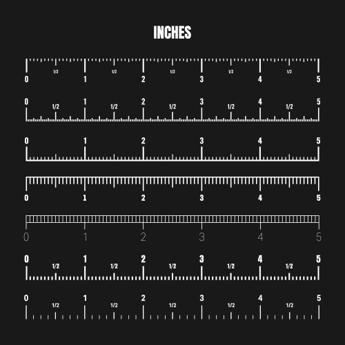 Inch rulers inches measuring scale indicator Vector Image