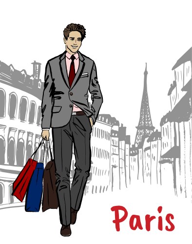 Street of paris Royalty Free Vector Image - VectorStock