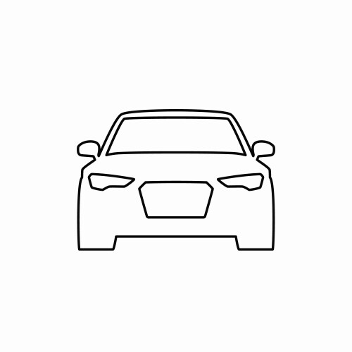Car silhouette line icon front view Royalty Free Vector