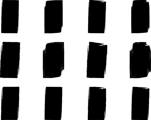 Square vertical shape filled grunge brush Vector Image