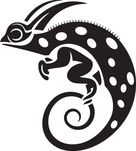Obsidian opus black chameleon logo icon design Vector Image