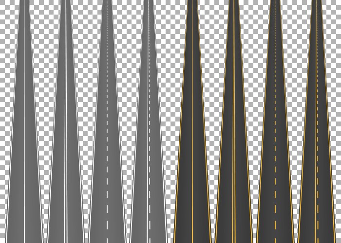 Vertical highway seamless roads collection Vector Image