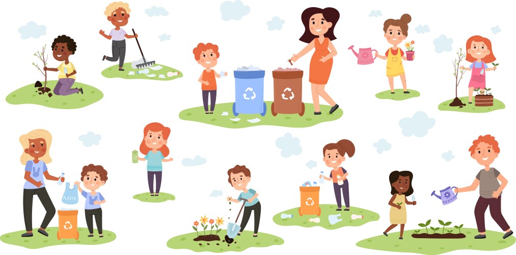 Kids Throwing Garbage Cartoon Vector Images (over 310)
