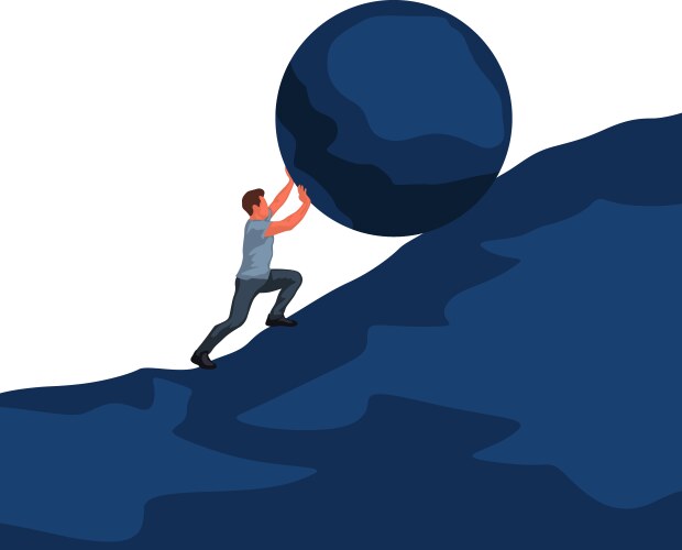 Man Pushing Rock Vector Images (over 220)