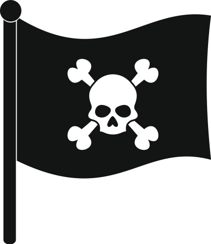 Pirate flag icon outline style Royalty Free Vector Image