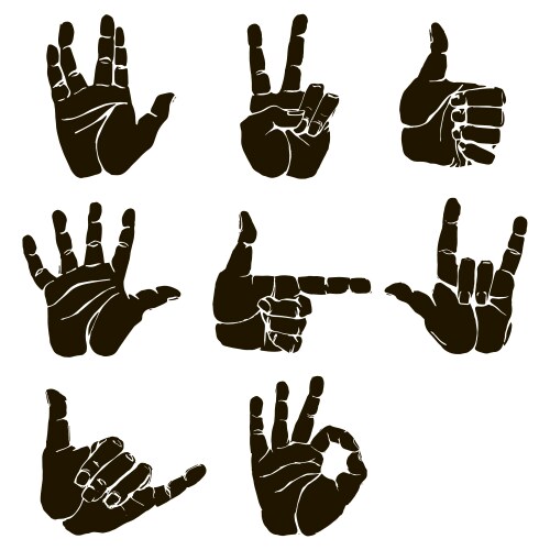 Set of hand gesture Royalty Free Vector Image - VectorStock