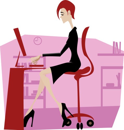 Young beautiful woman working cartoon character Vector Image