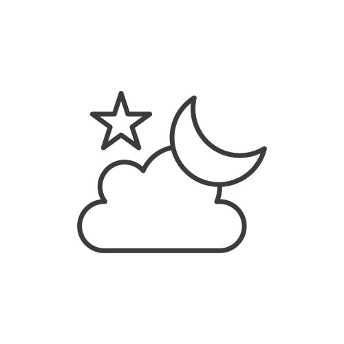Cloud moon icon set night time symbol nighttime Vector Image