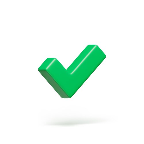 3d realistic white wrong check rotating mark sign Vector Image