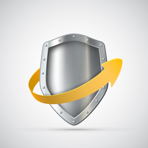 Metal shield Royalty Free Vector Image - VectorStock