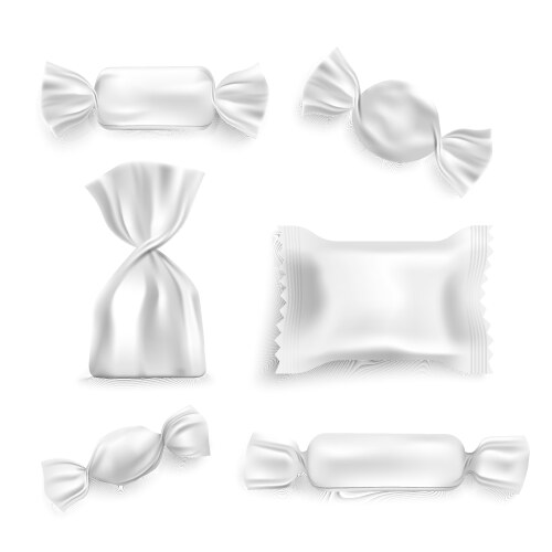 Red square candy or chocolate wrapper mockup 3d Vector Image