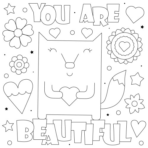 You are so loved coloring page Royalty Free Vector Image