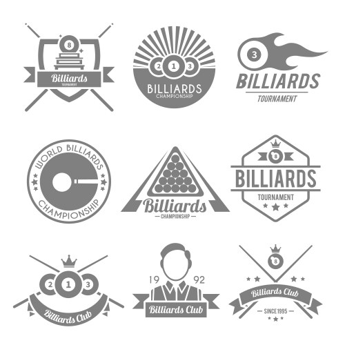 Billiards championship monochrome emblem Vector Image