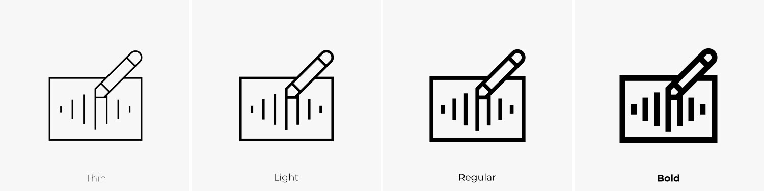 Expand icon thin light regular and bold style Vector Image