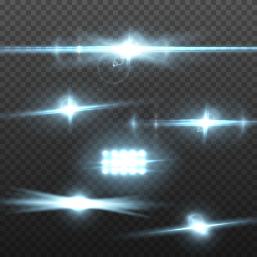 Transparent lens flare effect set Royalty Free Vector Image