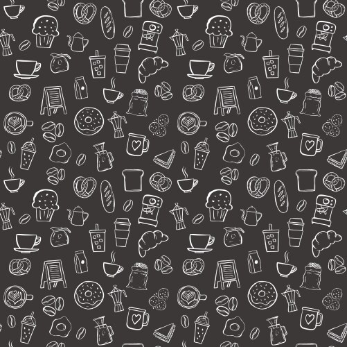 Pattern wrapping wallpaper freehand cafe coffee Vector Image
