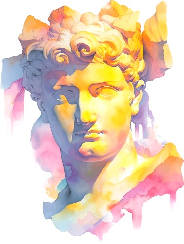 Contemporary art with antique statue head Vector Image