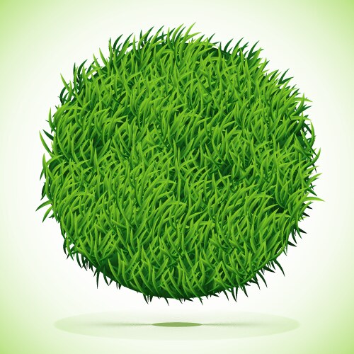 Grass circle 3d green plant grassy round field Vector Image