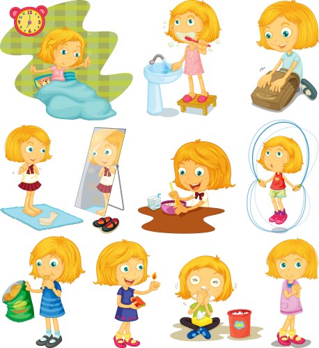 Daily Routine Cartoon Vector Images (over 5,700)