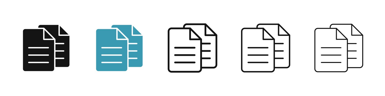 Duplicate icon set copy data files symbol Vector Image