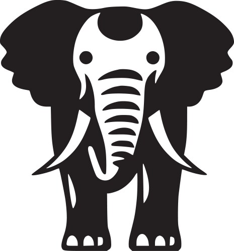 Elephant head front view this silhouette may Vector Image