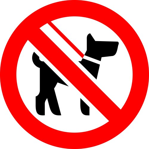 No dog sign Royalty Free Vector Image - VectorStock