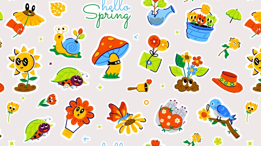 Spring pattern Royalty Free Vector Image - VectorStock