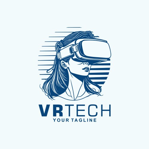 Vr logo design template Royalty Free Vector Image