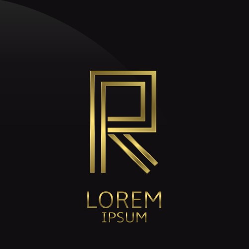 Golden r letter Royalty Free Vector Image - VectorStock