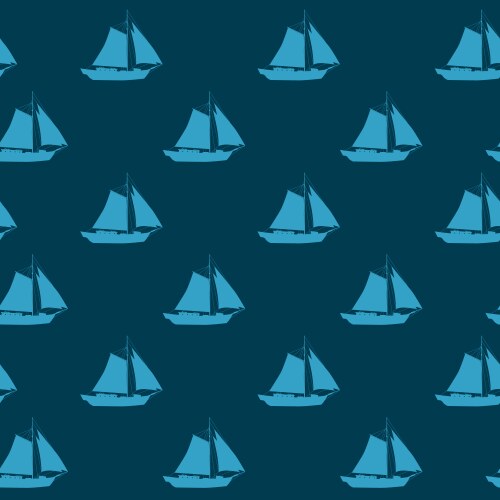 Sailboat seamless pattern Royalty Free Vector Image