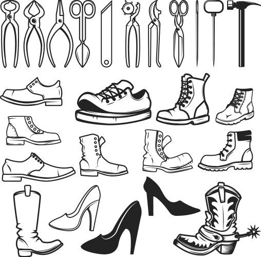 Shoes repair Royalty Free Vector Image - VectorStock