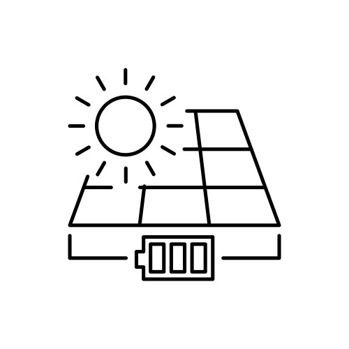 Solar panel house isolated coloring page for kids Vector Image