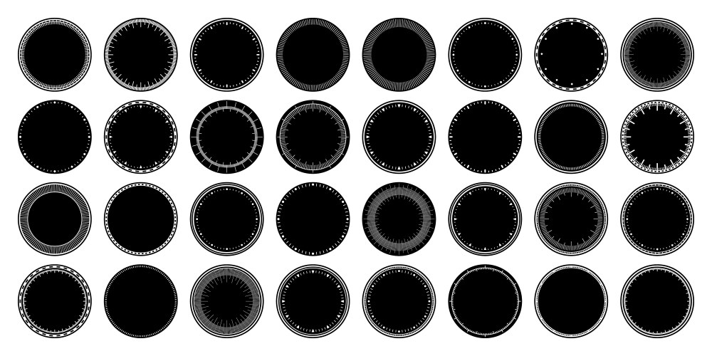 Mechanical clock faces bezel watch dial Royalty Free Vector