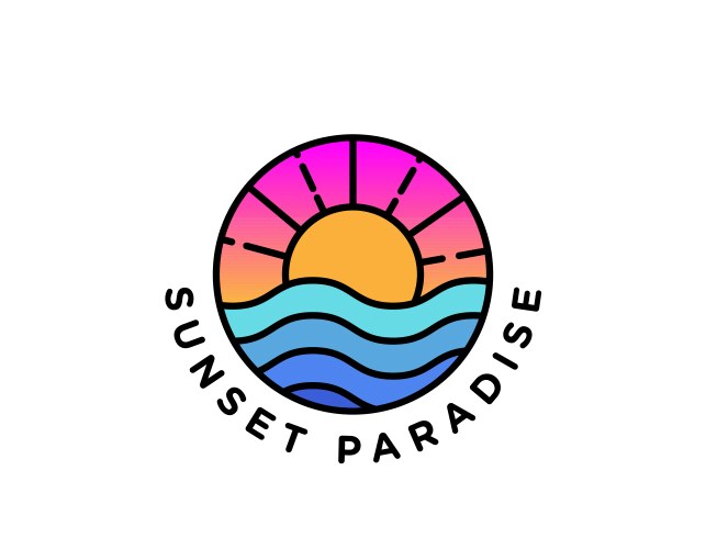 Simple monogram beach logo design template Vector Image