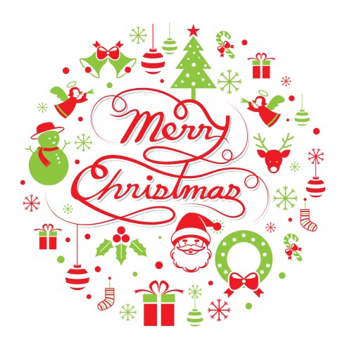 Merry Christmas Round Vector Images (over 28,000)