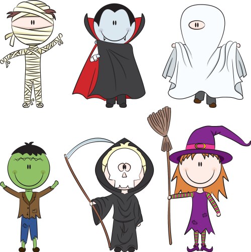 Halloween clipart set spooky pumpkin icons Vector Image