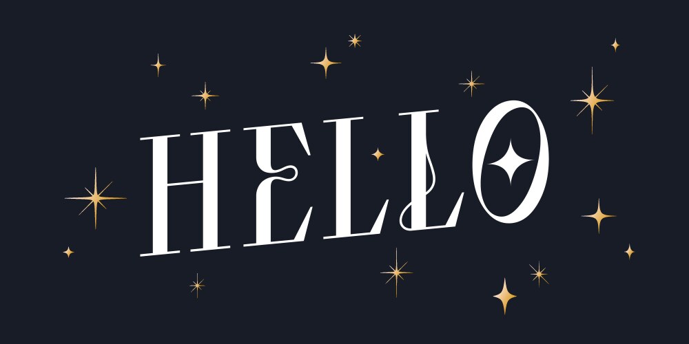 Cartoon retro groovy hippie hello sign Royalty Free Vector