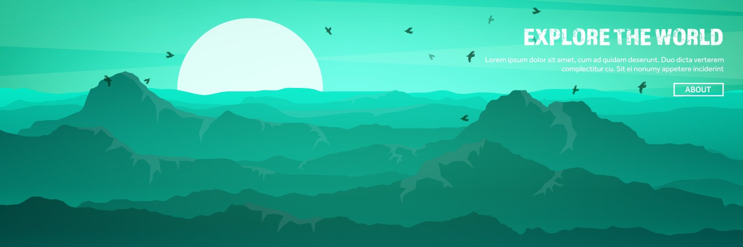 Mountains and forest header wild nature landscape Vector Image