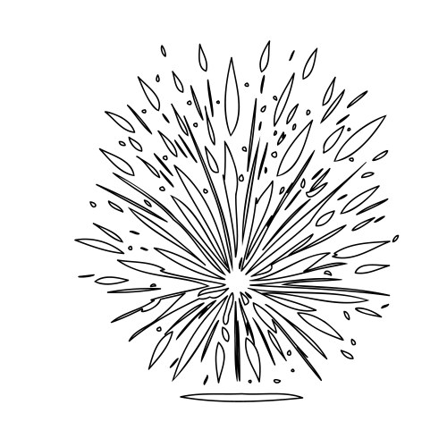 Celebration fireworks splash outline sketch Vector Image