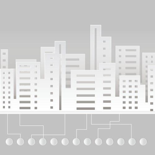 Paper house white origami cut cardboard buildings Vector Image