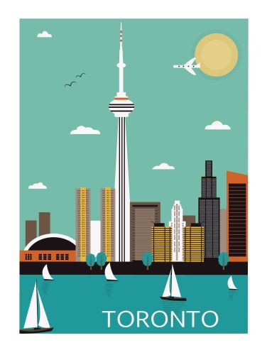 Toronto city Royalty Free Vector Image - VectorStock