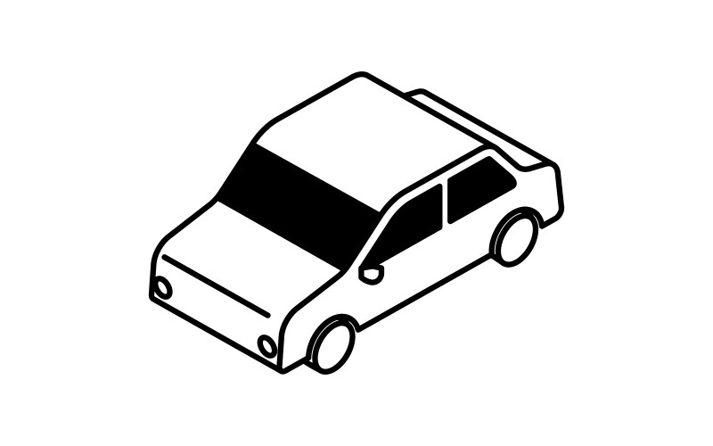 Car isometric line drawing Vector Images & Graphics for Commercial Use ...