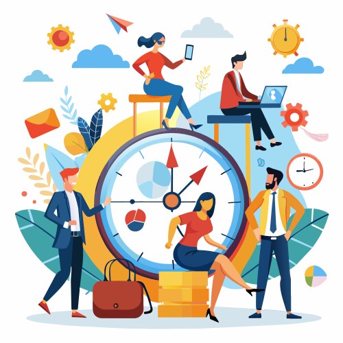 Time management project plan schedule deadline Vector Image