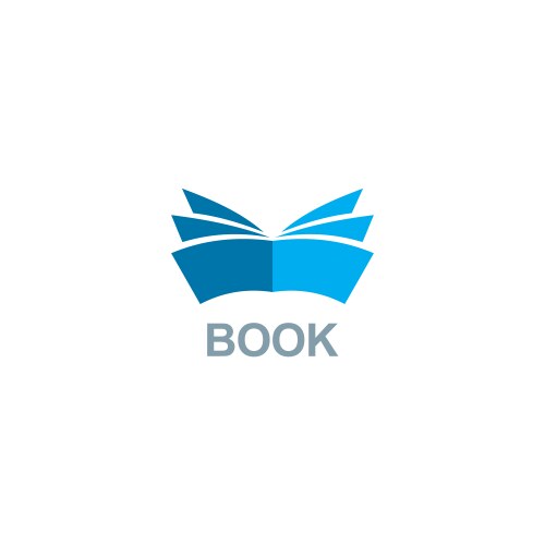 Open book logo Royalty Free Vector Image - VectorStock