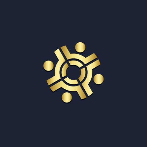 Circle unity group diversity abstract gold logo Vector Image