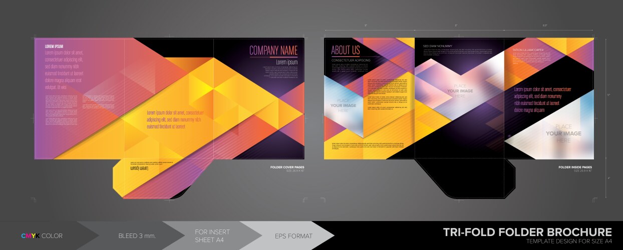 Flooring plank brochure design template folder Vector Image