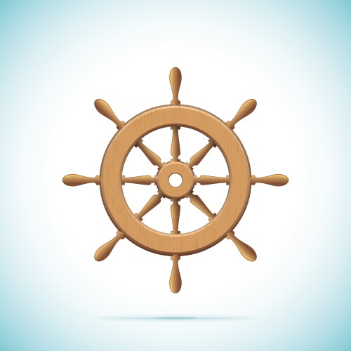 Ship wheel marine wooden Royalty Free Vector Image