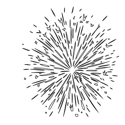 Celebration fireworks splash outline sketch Vector Image