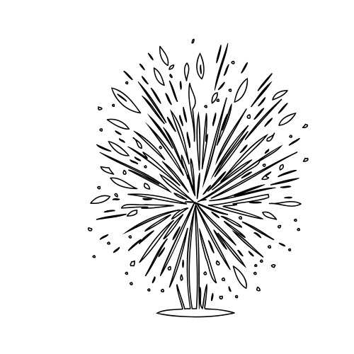 Celebration fireworks splash outline sketch Vector Image